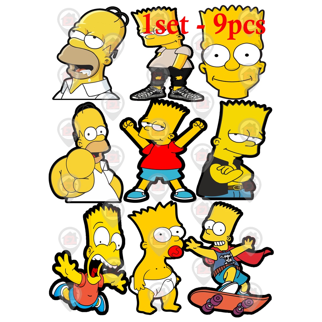 1Set BART SIMPSONS SET STICKERS WATERPROOF AND LAMINATED | Shopee ...