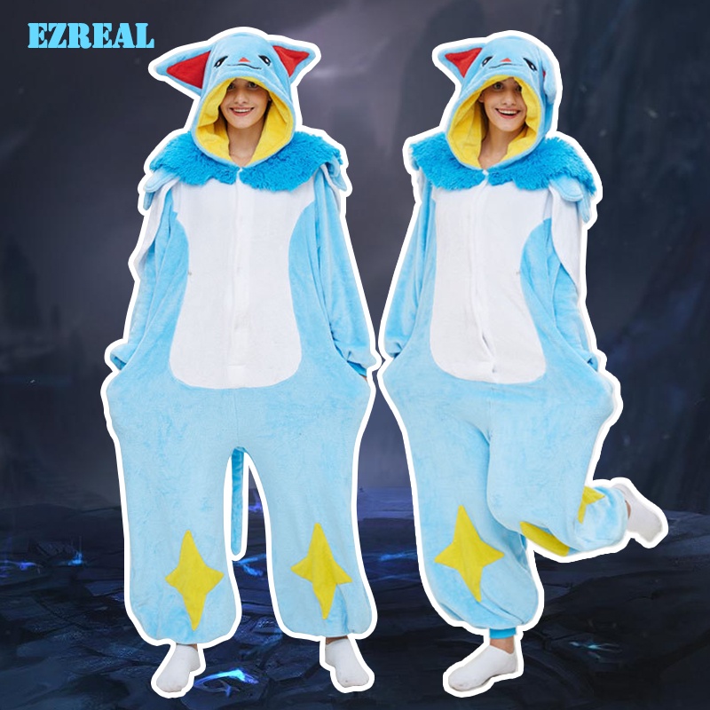 Unisex LOL Star Guardian Pajama Ezreal Cosplay EZ Onesies Winter ...