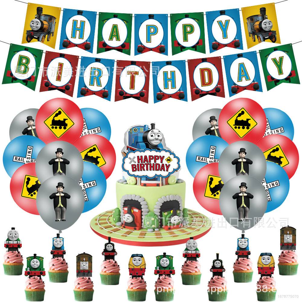SQ2 Thomas Friends Theme kids birthday party decorations banner cake ...