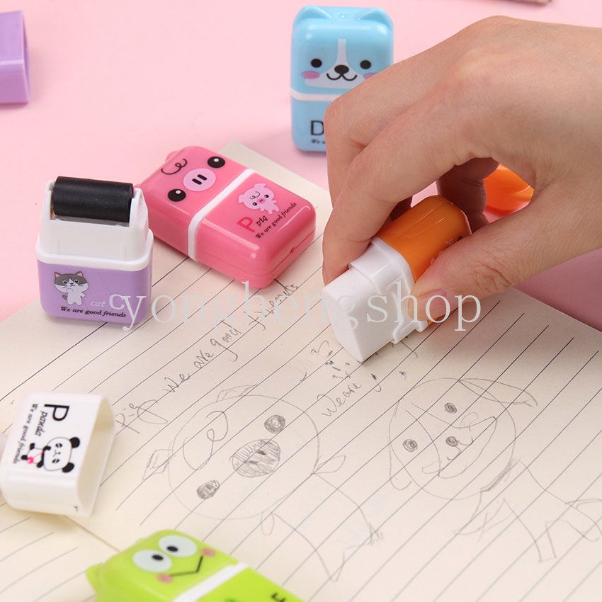 Creative Roller Eraser Cute Cartoon Animal Pencil Erasers School Prize ...