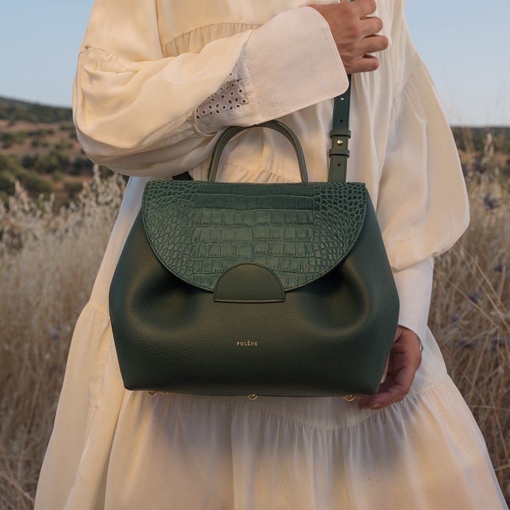 French Polene POLENE Crocodile Pattern Bag paris Genuine Leather High ...