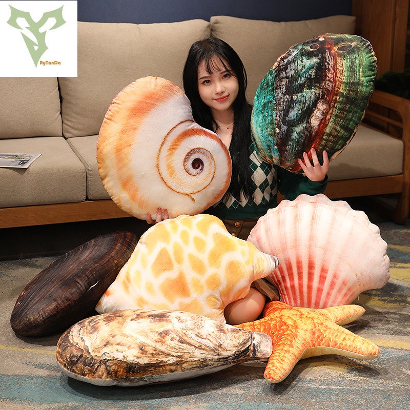 Cute Seashell Pillow Ocean Pillow Plush Toy Simulation Starfish ...