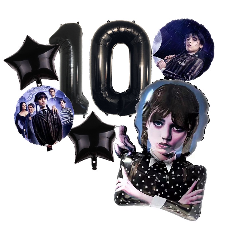 Wednesday Addams Number Balloons Set Birthday Party Decoration ...