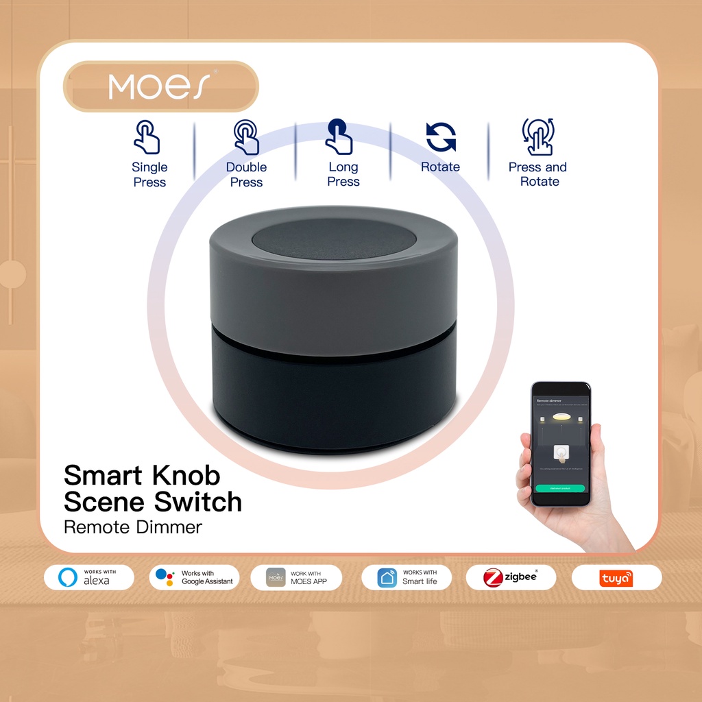 New Tuya ZigBee Smart Knob Switch Wireless control button | Shopee ...