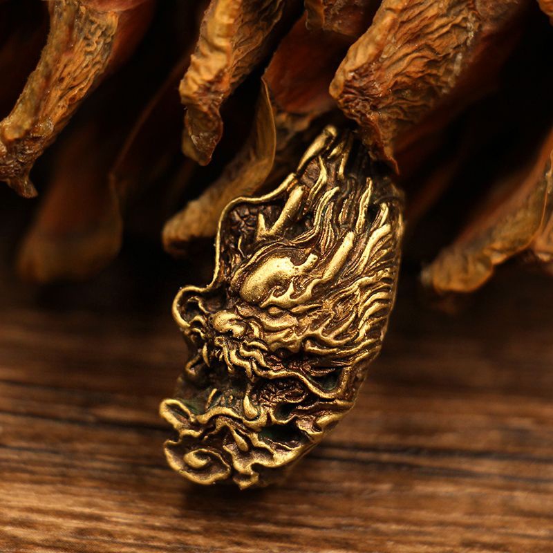 CNEDC Brass Beads Aggressive Dragon Pendant Paracord DIY Accessory Car ...