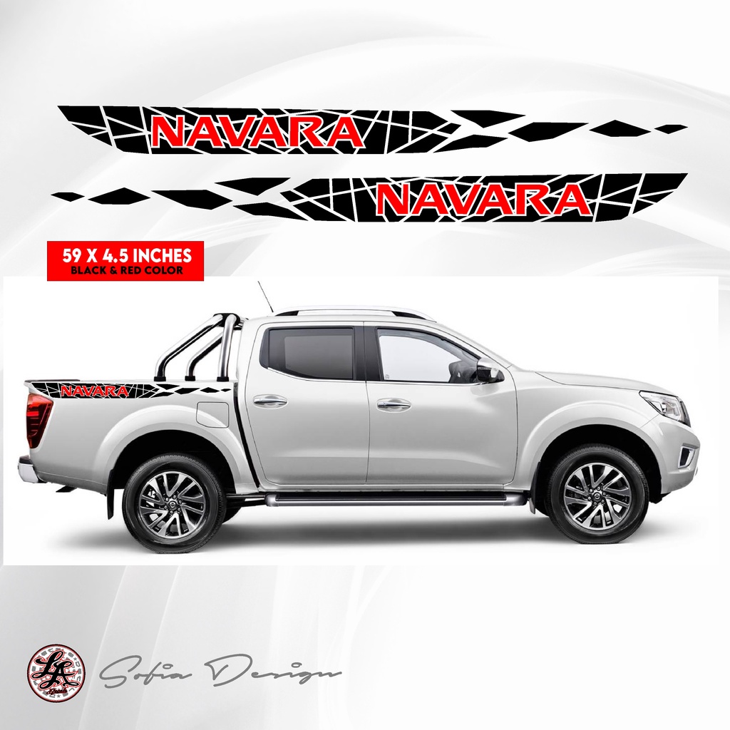 x2 Nissan Navara Body Sticker Body Decals Cut out Vinyl Sticker ...
