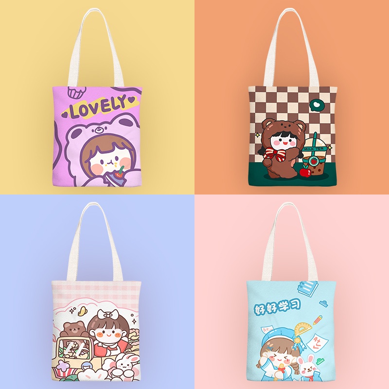 Teenager Character Design Tote Bag | Shopee Philippines