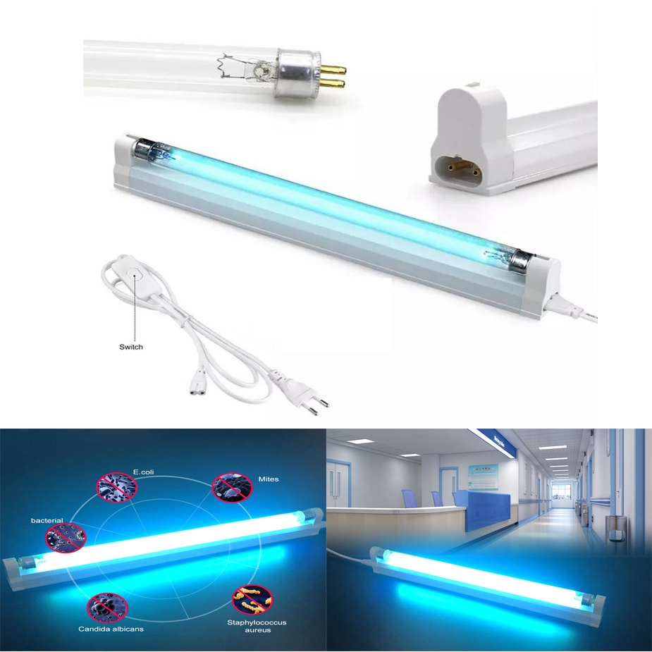 UV Sterilizer 8W/6W 220V EU Plug Disinfection UV Light Home Portable T5 ...