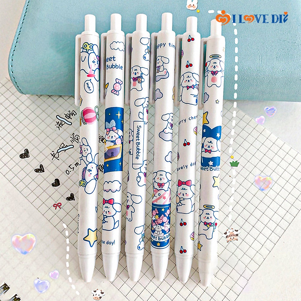 0.5mm Multi-style Cartoon Pattern Press Gel Pen/ Black Ink Students ...