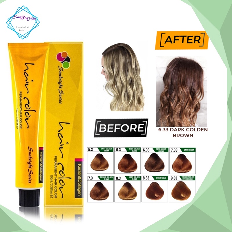Sunbright Series Hair Colors Gold & Copper 100ml Golden Brown Blond ...