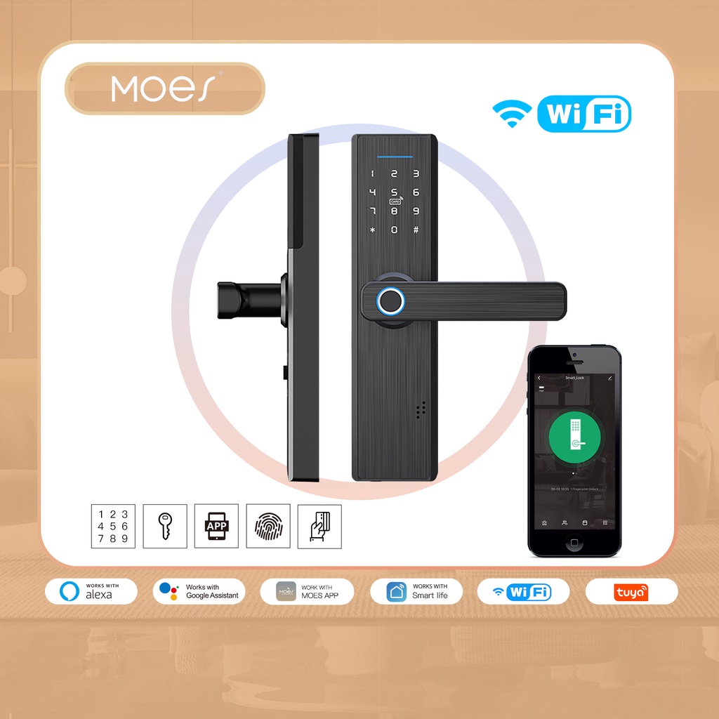 Tuya WiFi Multi Unlock Fingerprint Lock, Smart Security Smart Lock with ...