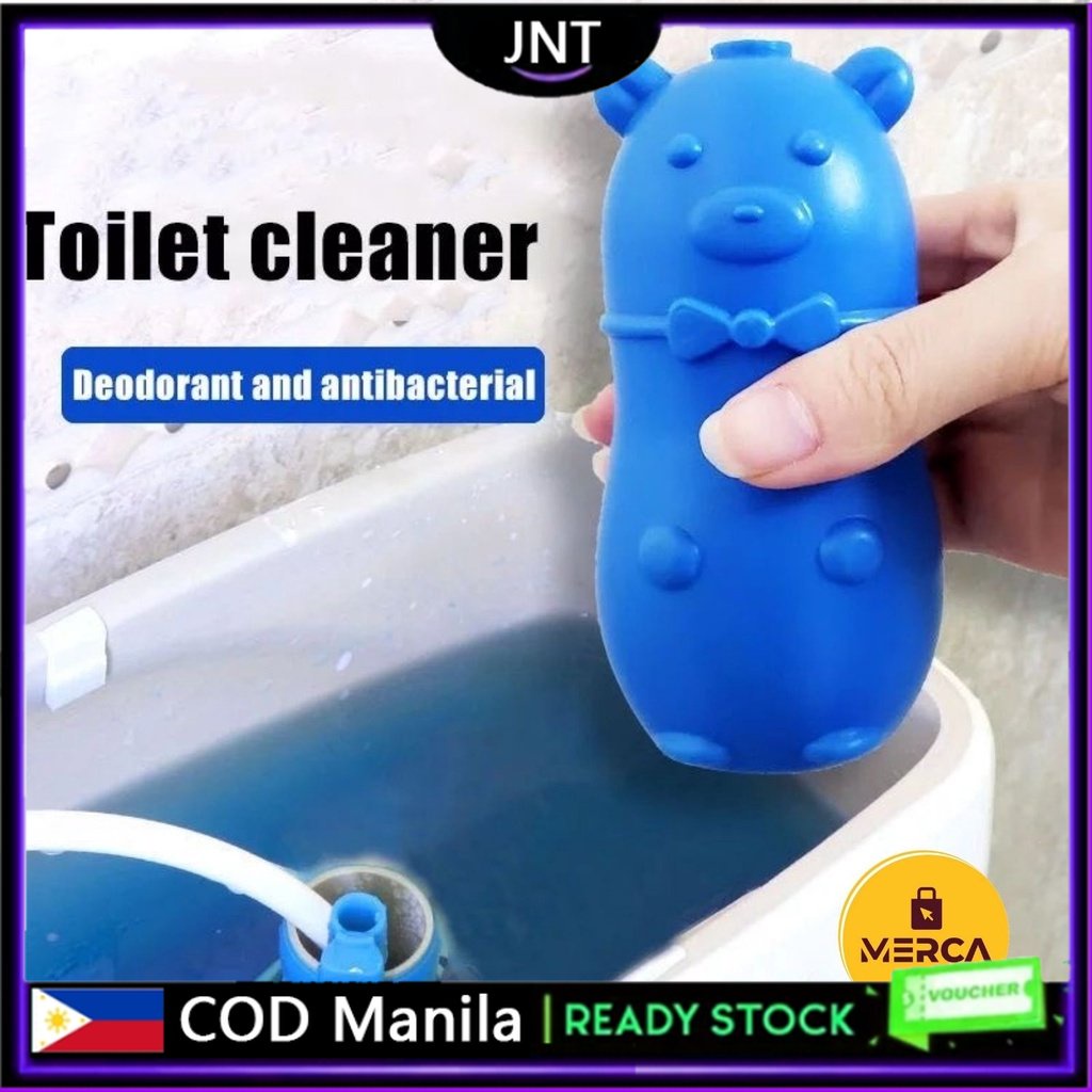 (Spot) Blue Cute Bear Bubble Toilet Deodorant Cleaner Deodorant Magic ...