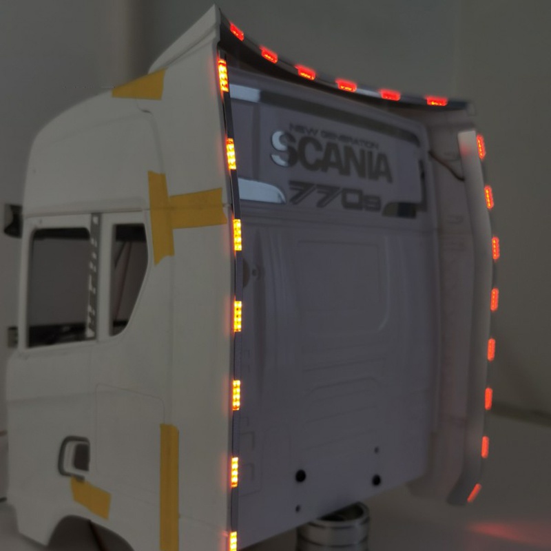 Metal CNC 5V LED Cockpit Wing Light Bars Accessories for 1/14 Tamiya RC Truck Trailer Tipper ...