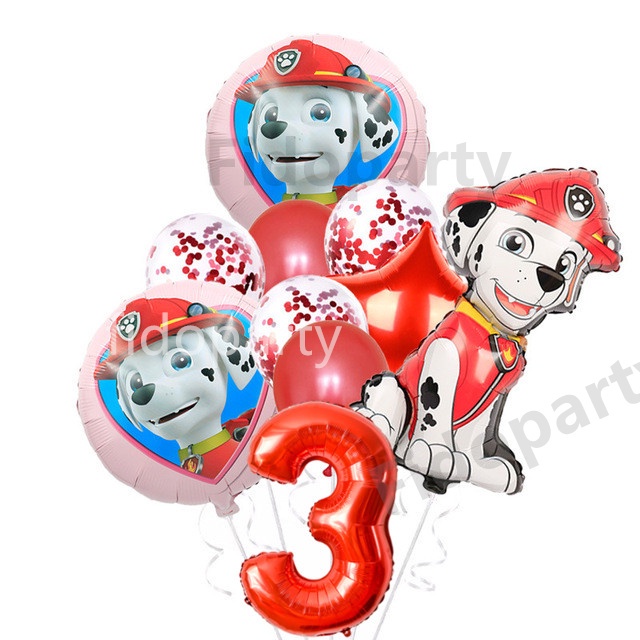 11pcs Paw Patrol Balloons 32inch Red Number Balloon Latex Balloon Set Kids Birthday Party ...
