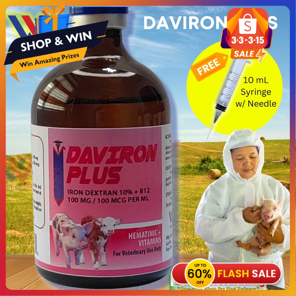 Daviron plus Iron 10% plus B12 free syringe 100 ml Iron dextran 10% ...