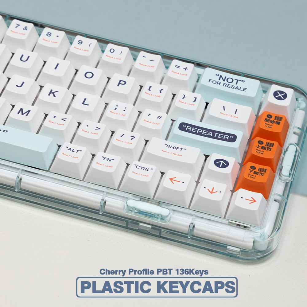 PBT Plastic Keycap Set 136Keys Cherry/OEM/XDA Profile Compatible Alice ...