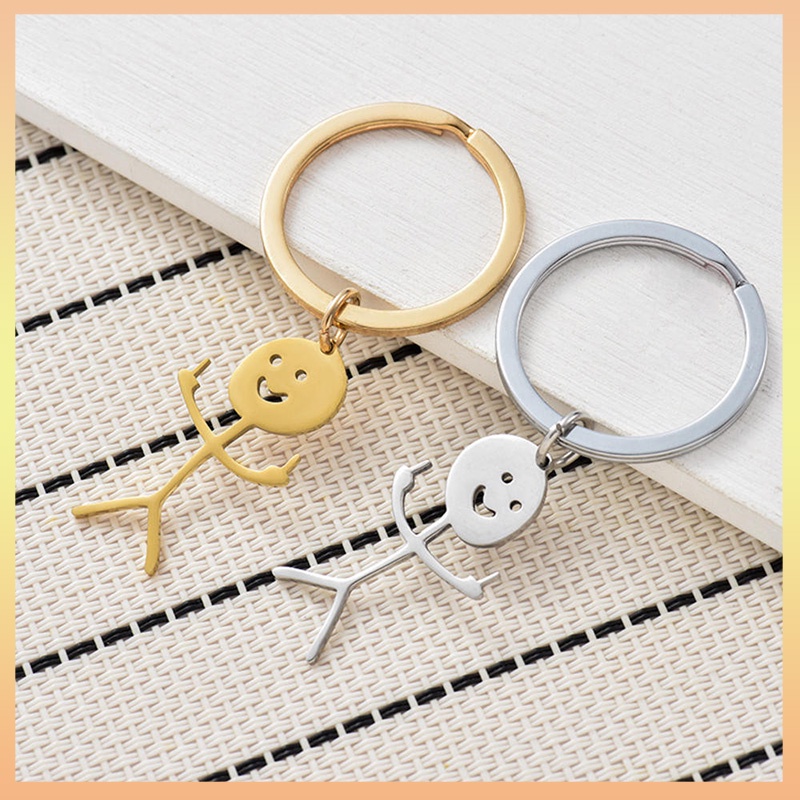 Funny Doodle Key Chain Graffiti Stainless Steel Middle Finger Stickman ...