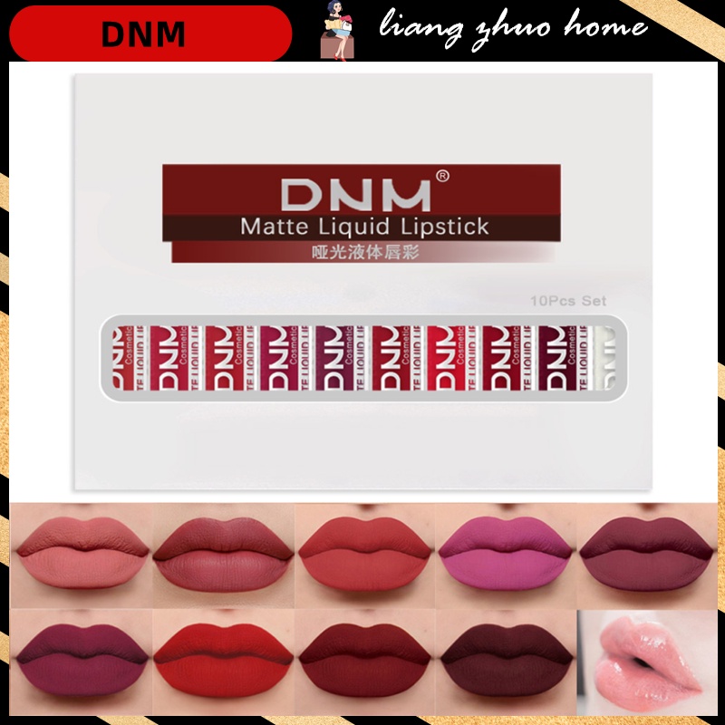 DNM 10pcs/set of Matte Hydrating Lip Gloss Glitter Non-stick Cup ...