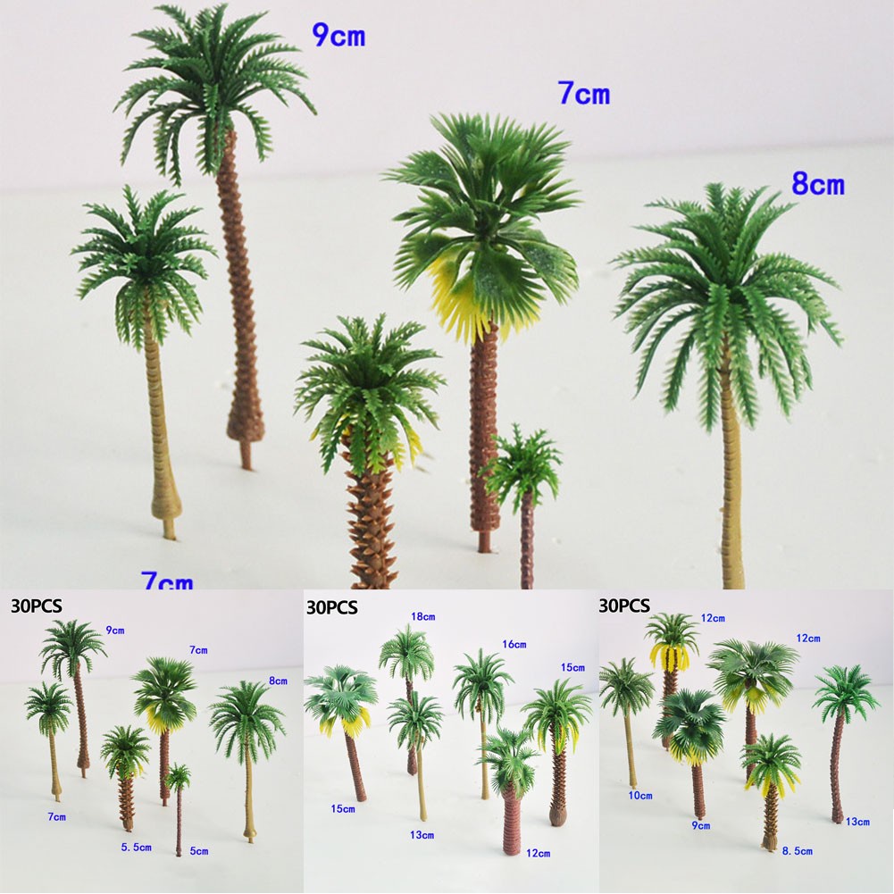 30PCS Multi Scale Model Trees Coconut Palm Set DIY Park Scenery ...