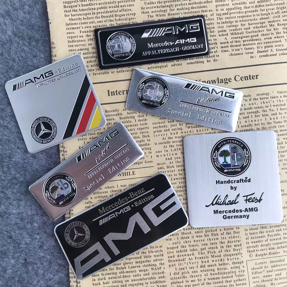 AMG Aluminum Labelling Emblems Stickers Engine Badges for Mercedes AMG ...