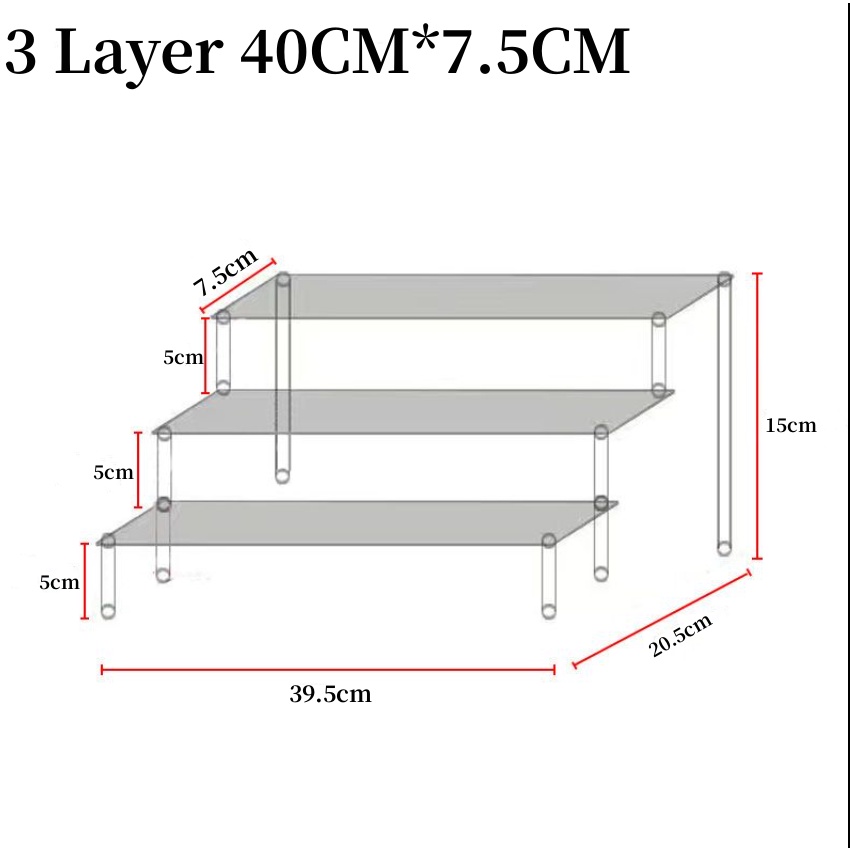Display Ladder Acrylic Stand Transparent Hand-Made Model Base Cosmetic ...
