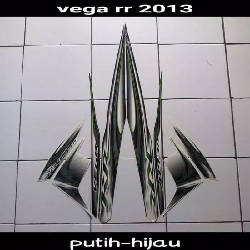 HIJAU HITAM PUTIH Striping sticker Motorcycle yamaha vega rr 2013 2014 ...