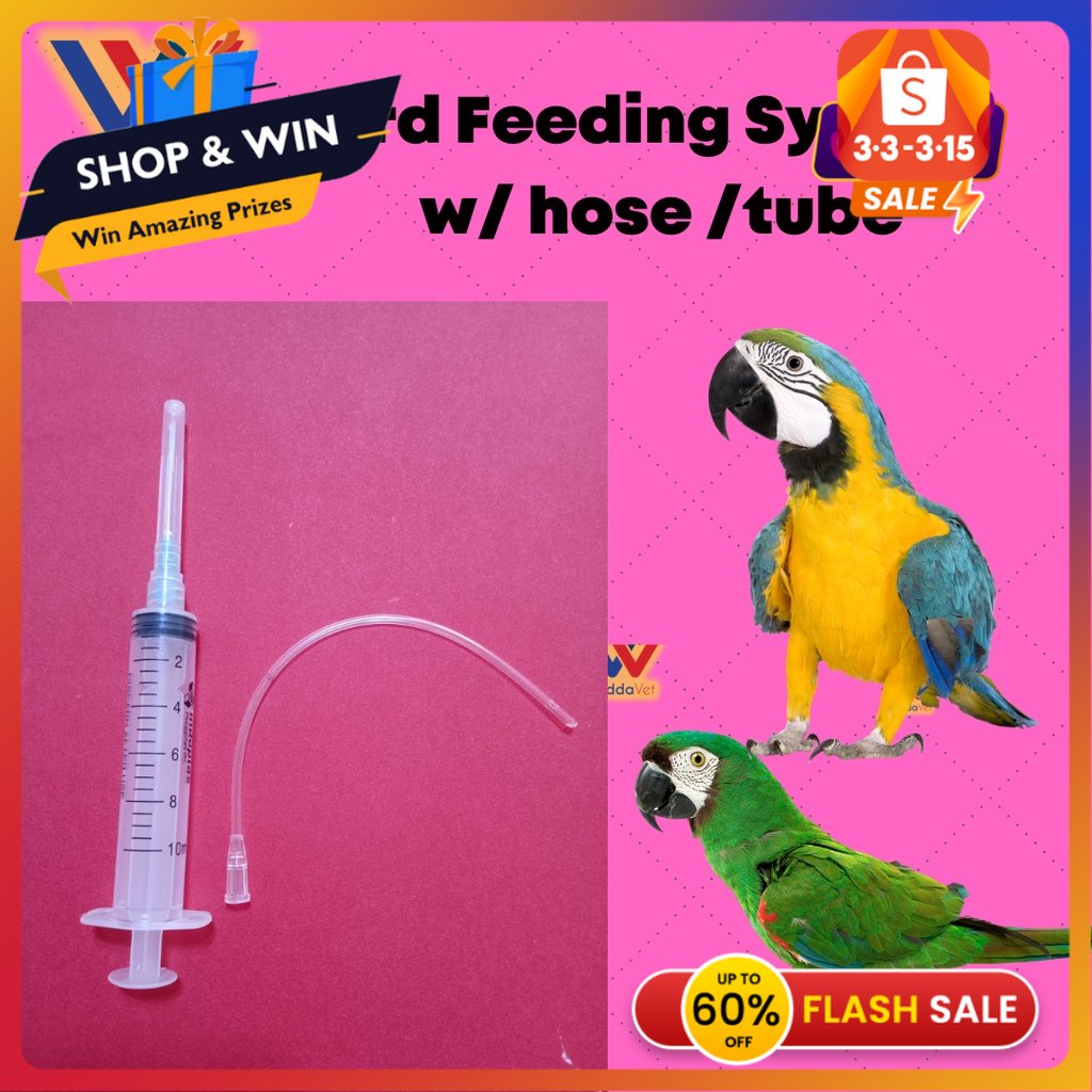 Pet Bird Feeding Syringe plus Hose or tube for small animal assist ...