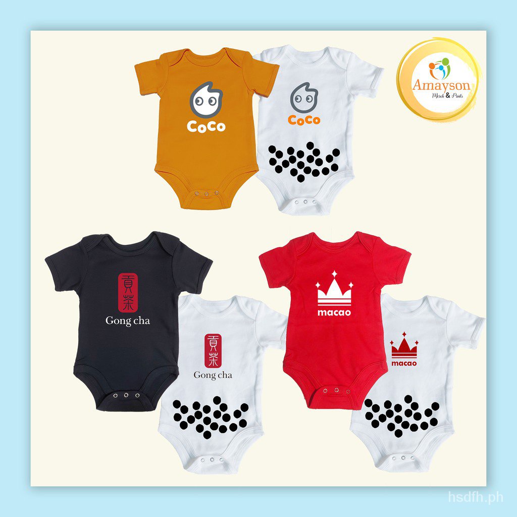 Amayson Food Theme Baby Onesie - Coco, Macao, Gong Cha Milk Tea JI3L ...