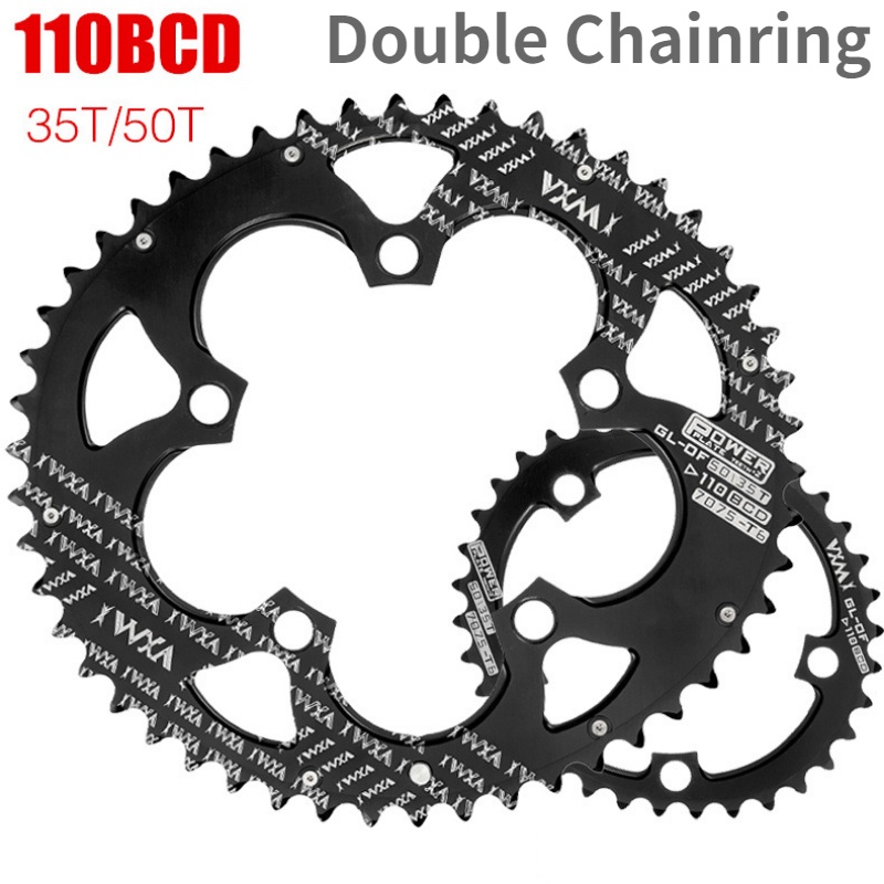 Double Chainring 110bcd Road Bike Oval Round Chainring 2x 50t 35t 34t ...