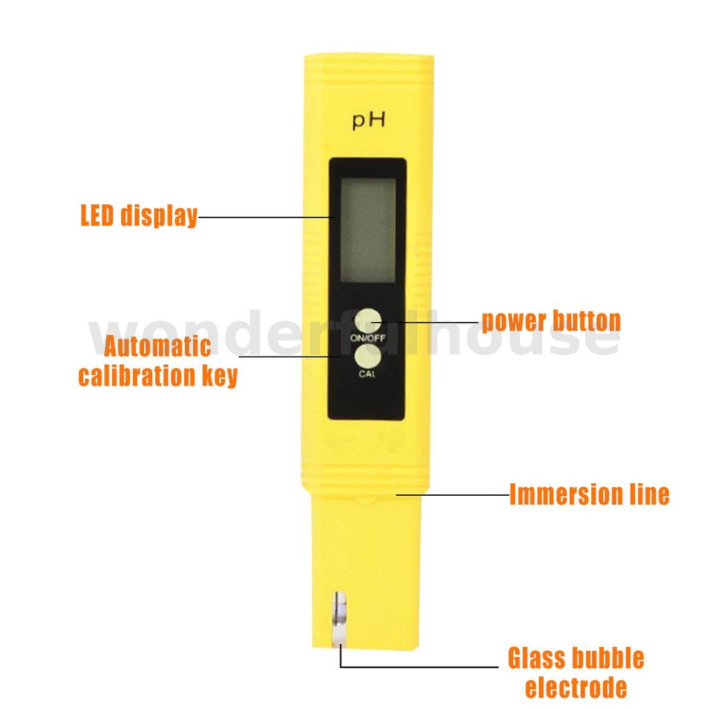 Wonderfulhouse Digital LCD 0 ~14.0 PH PH Meter Pen of Tester Automatic ...