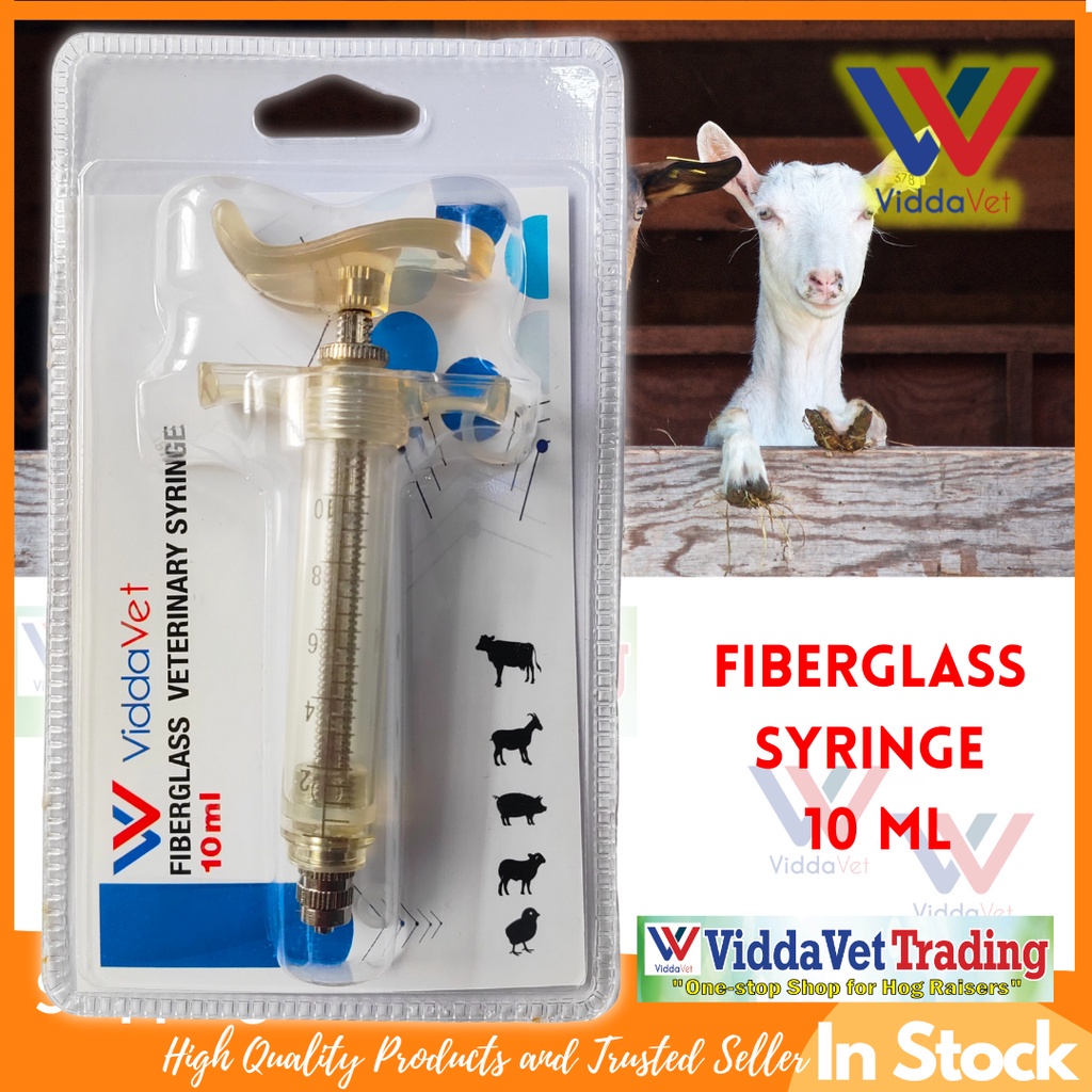 10 mL Viddavet Fiberglass reusable syringe for pig syringe 10ml syringe ...