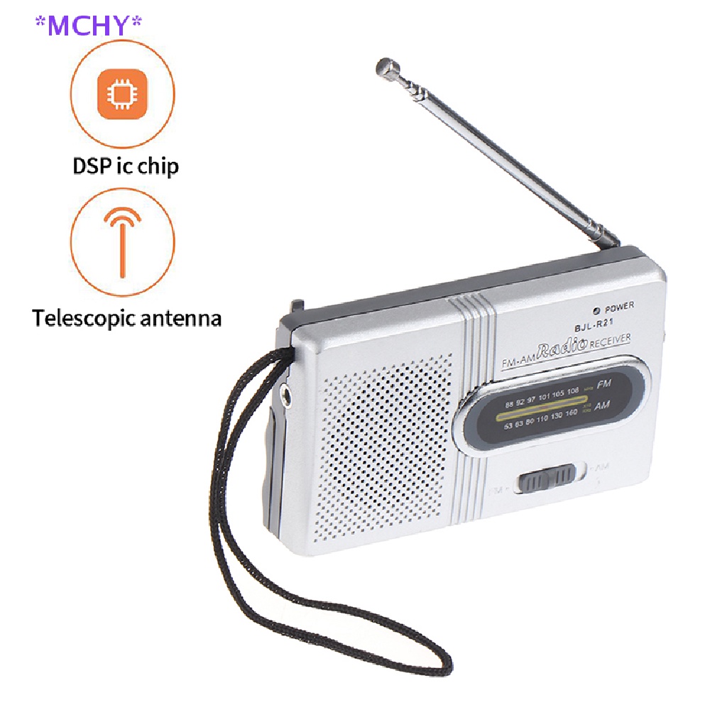 MCHY> Portable Mini Radio Handheld AM FM Music Player Speaker Outdoor ...