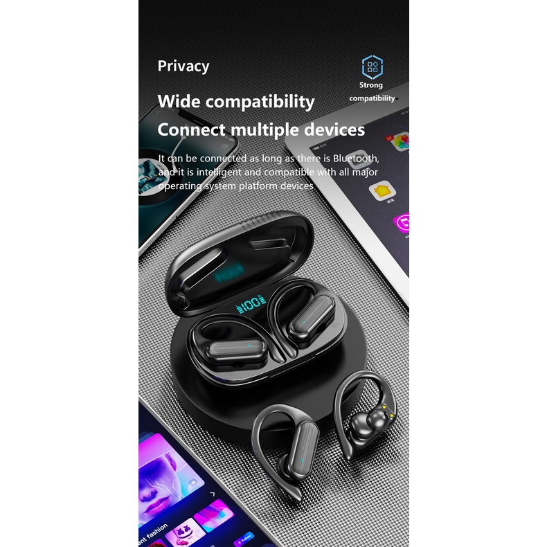 Philips TWS Bluetooth Earphone Wireless Ear Hook Earphones Smart Touch ...