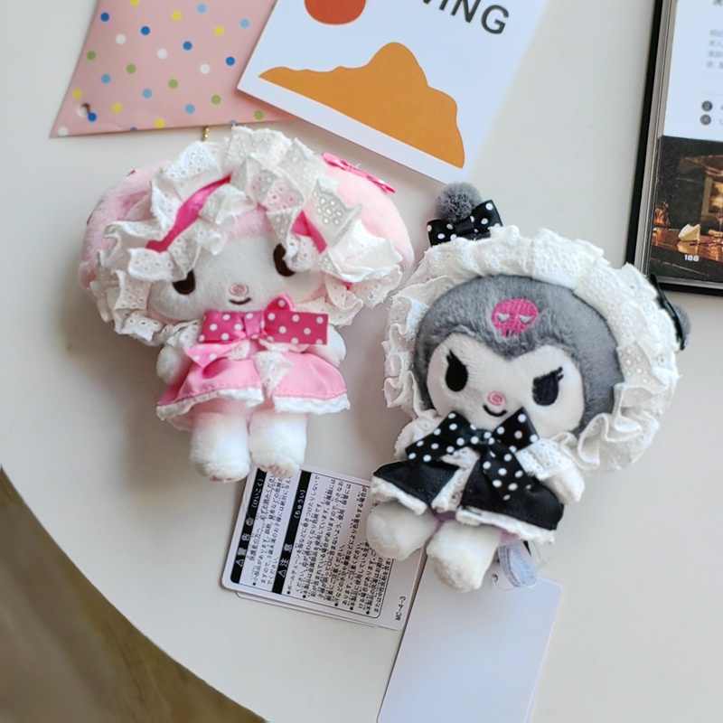 Kuromi Keychain Anime Plush Toys Keychains Cosplay Housemaid Kuromi ...