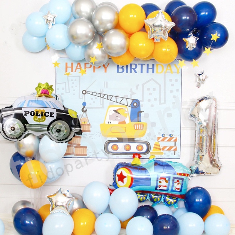Construction Party Theme Engineering Car Balloon 32inch Number Balloon ...