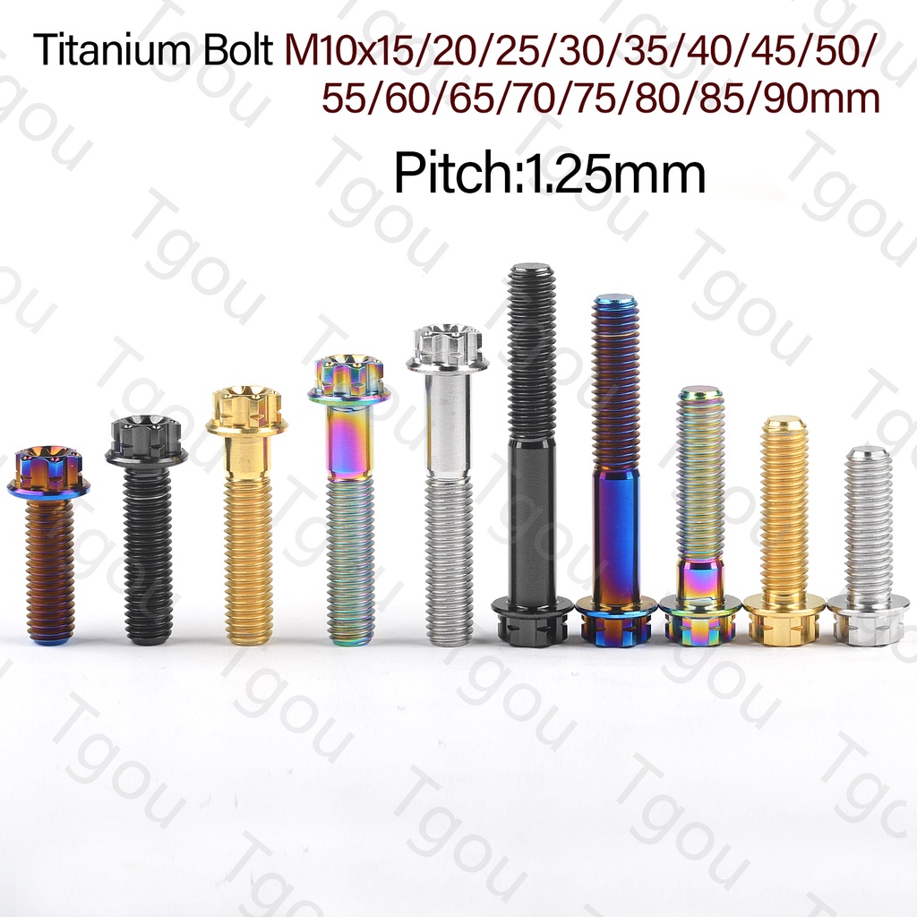 Tgou Titanium Bolt M10x15/20/25/30/35/40-90mm Pitch 1.25 Flange T50 ...