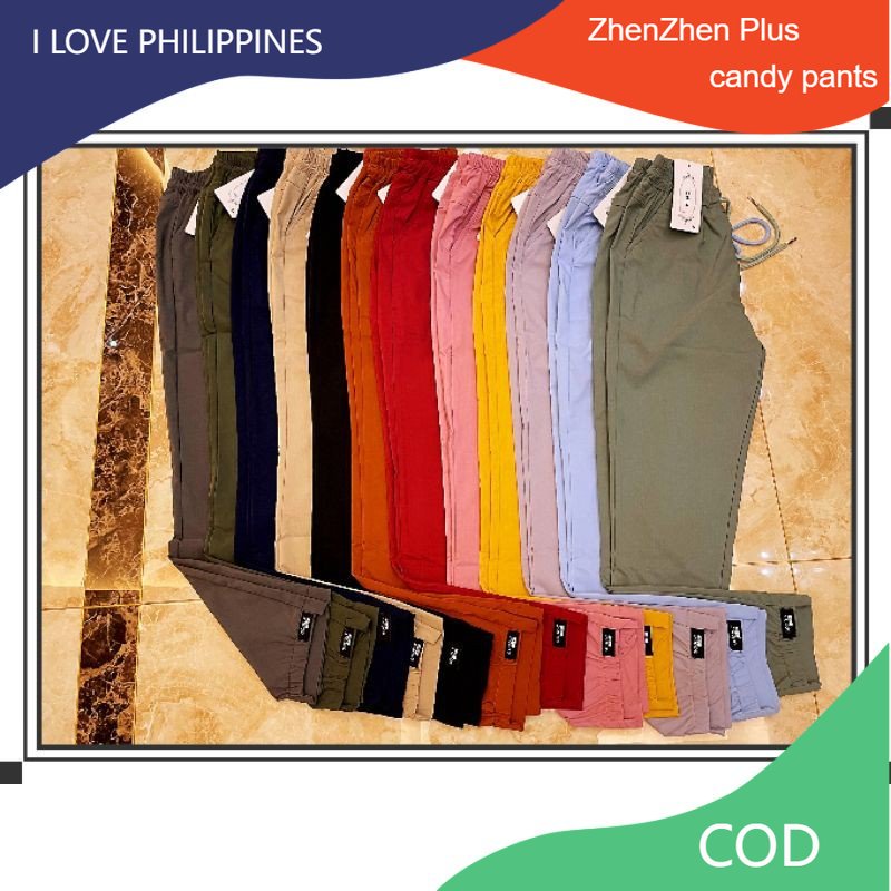 Korean style candy pants plain pants for women Strechable | Shopee Philippines