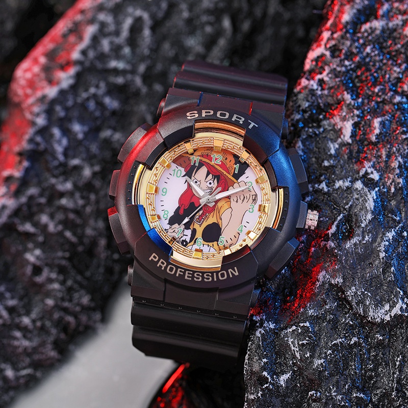 Boy One Piece Watch Sports Silicone Watch Cartoon Luffy Watch | Shopee ...