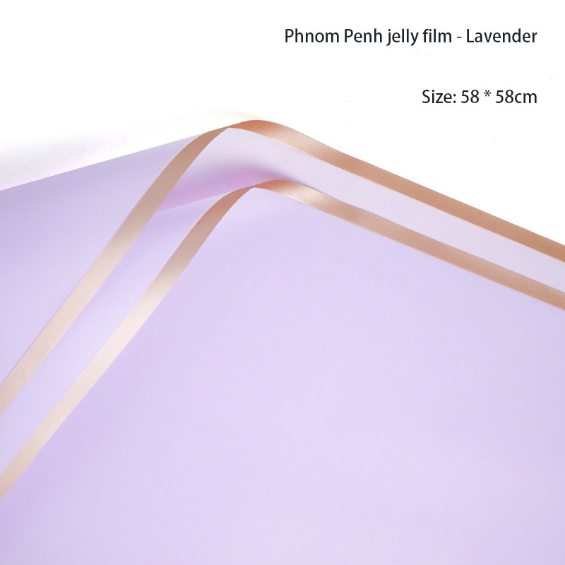 Flower Wrapping Paper Gold Border Jelly Color Packaging Paper Matte ...