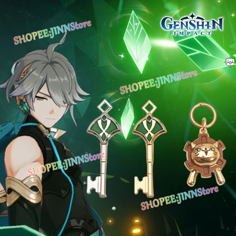- JN - Game GENSHIN IMPACT Alhaitham Kaveh Lion Keychains Cosplay Metal ...