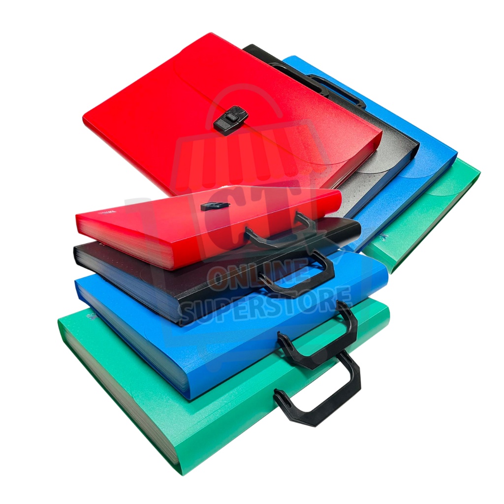 UK Office Plastic Expanding Envelope with Handle 12 Pockets Index Tab ...