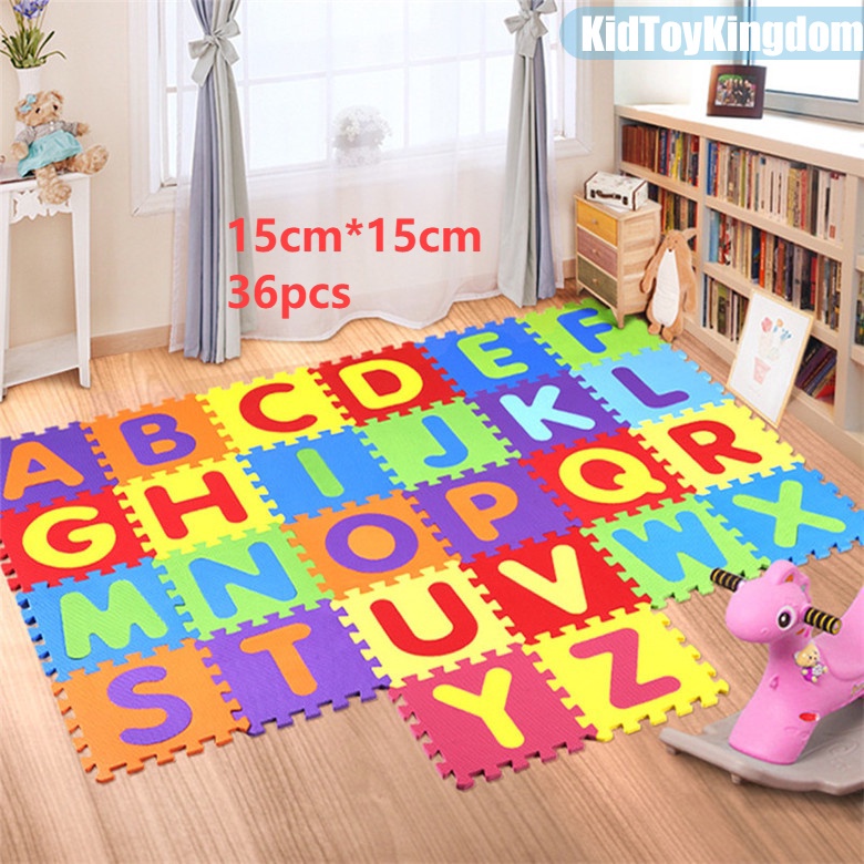 Puzzle Mat Number Alphabet Floor Mat Baby PlayMat Crawling Rubber Mat ...