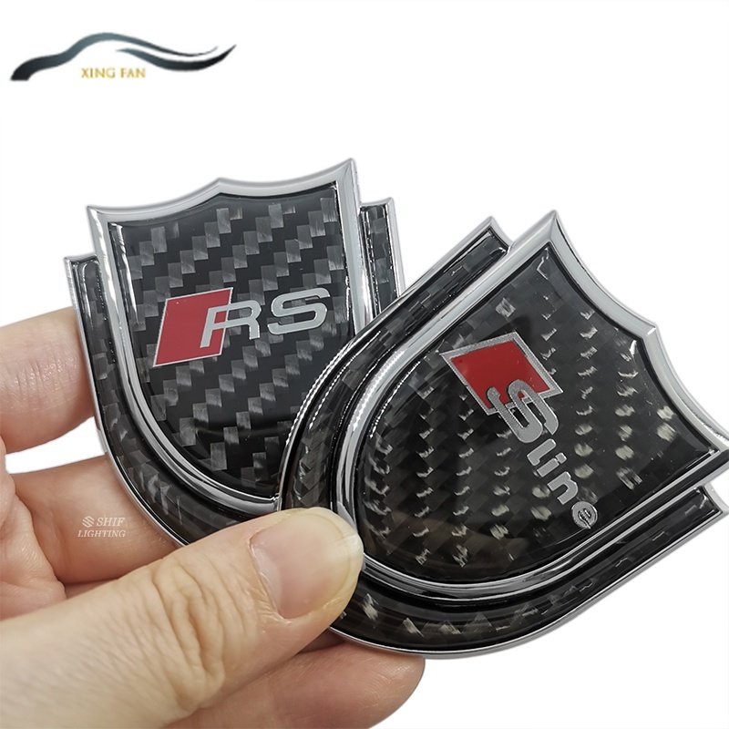 XINFAN 1 X Metal Carbon Fiber RS Sline S Line Logo Car Auto Decorative ...