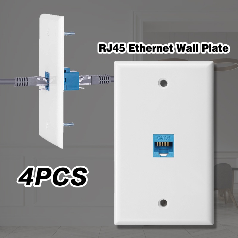4pcs Ethernet Wall Plate Cat6 Wall Jack RJ45 Keystone Inline Coupler ...