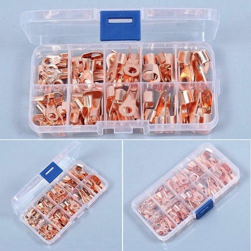 60/70/90/104pcs Tinned Copper Lug Rinng Terminals Kit Open Cable ...