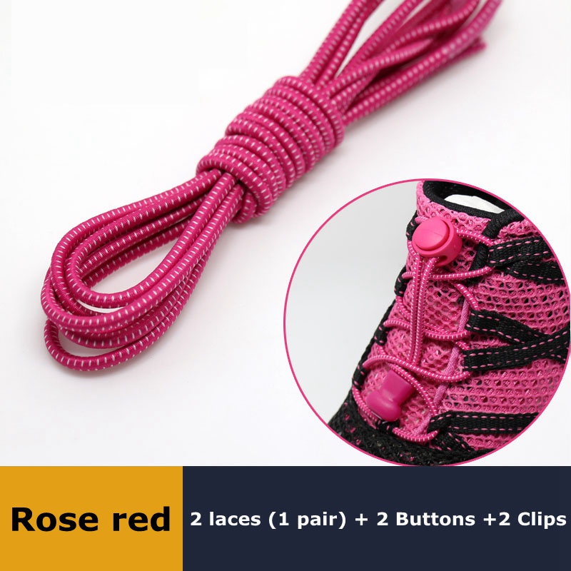 1 Pair 23 Colors Sneaker Shoelaces Elastic No Tie Shoe Laces Stretching ...