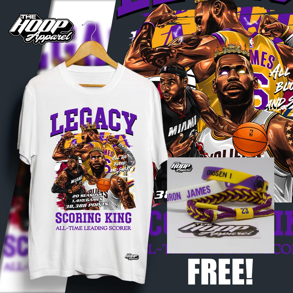 THE HOOP APPAREL SCORING KING JAMES GRAPHIC COTTON TSHIRT FOR MEN AND ...