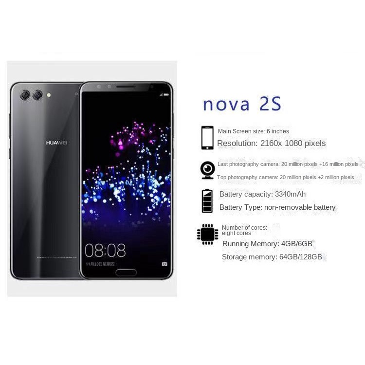 CG Original Second-Hand Mobile Phone Huawei nova2s Kirin 960 Game Business Smart Student Backup ...