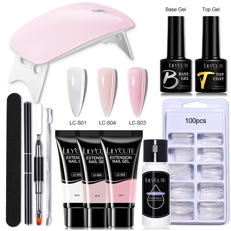 UR SUGAR Extension Nail Gel Set With 6w UV Lamp Extend Mold Art Quick ...