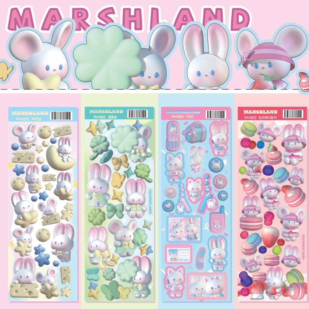 GaLiCiCi New Modeling Three-Dimensional Rabbit Stickers/Cute Cartoon 3d ...